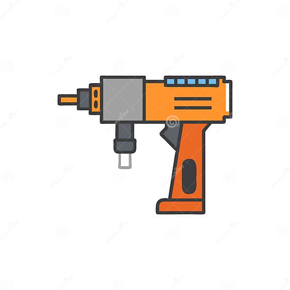 Nail Gun Icon for Construction Projects Stock Illustration ...