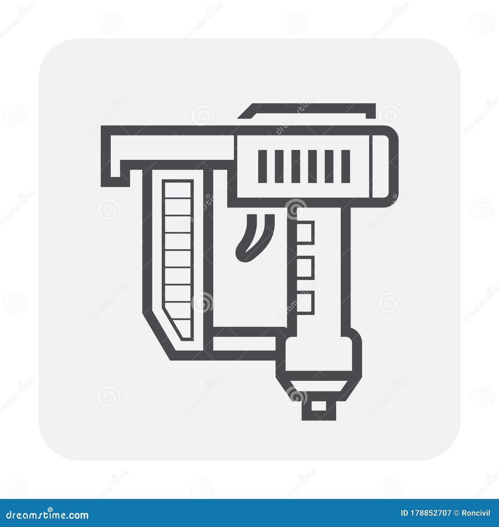 Nail gun icon stock vector. Illustration of motor, construction - 178852707