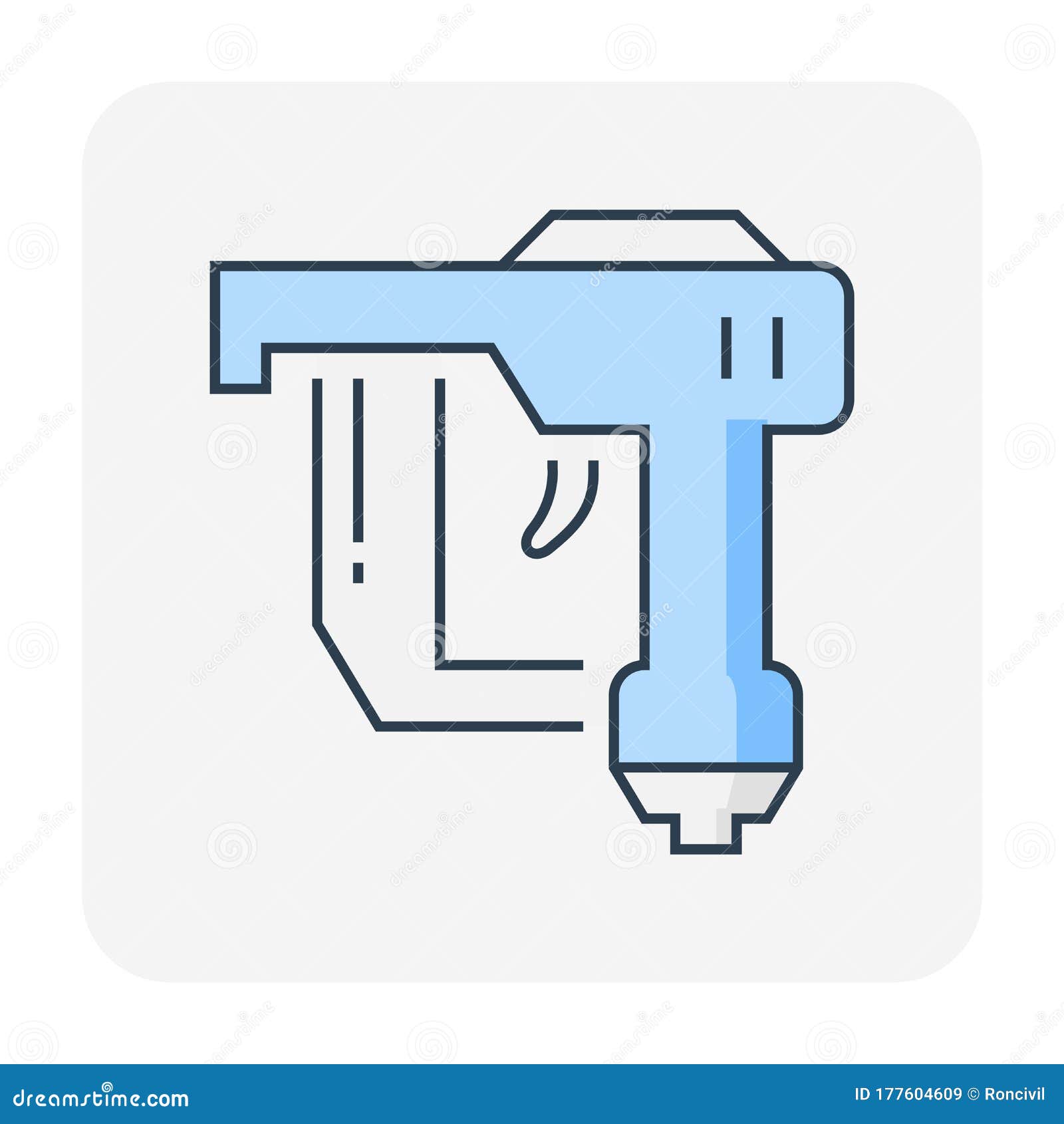 Nail gun icon stock vector. Illustration of paint, motor - 177604609