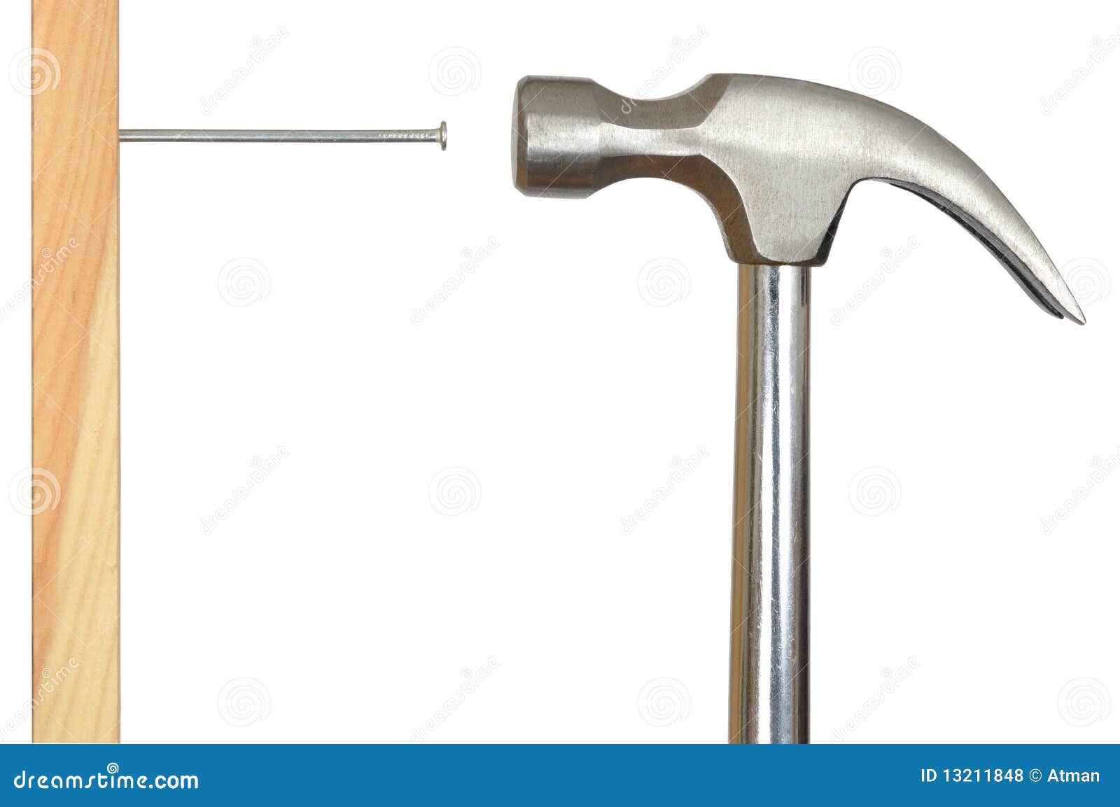 Nail and Hammer stock photo. Image of board, nail, carpentry - 13211848