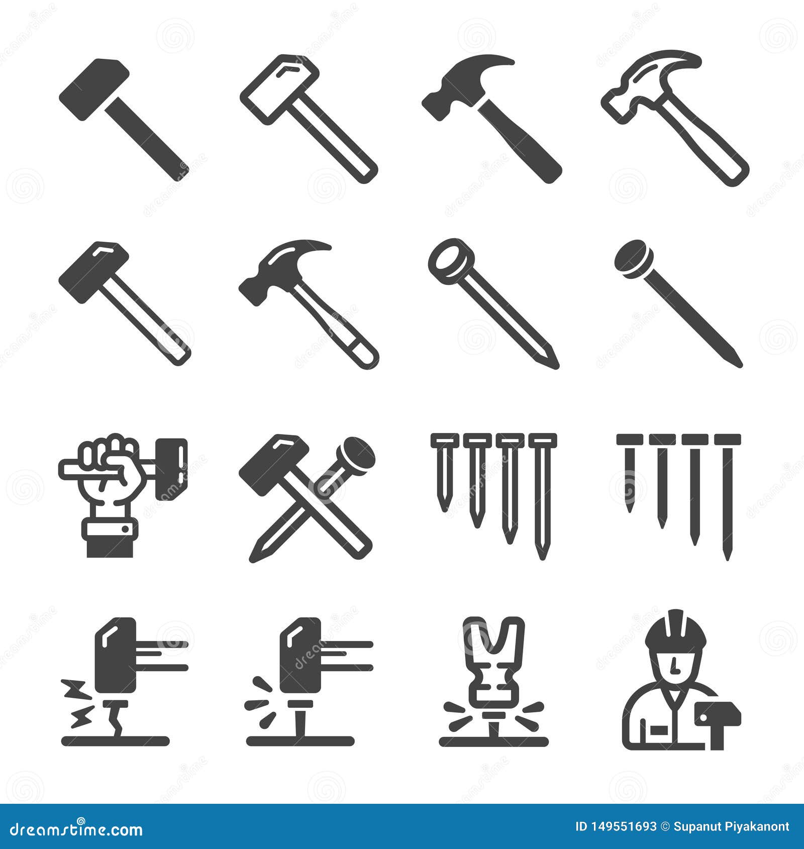 Hammer Icon Vector From Handcrafts Concept. Thin Line Illustration Of ... Hammer Icon Vector From Handcrafts Concept. Thin Line Illustration Of ...