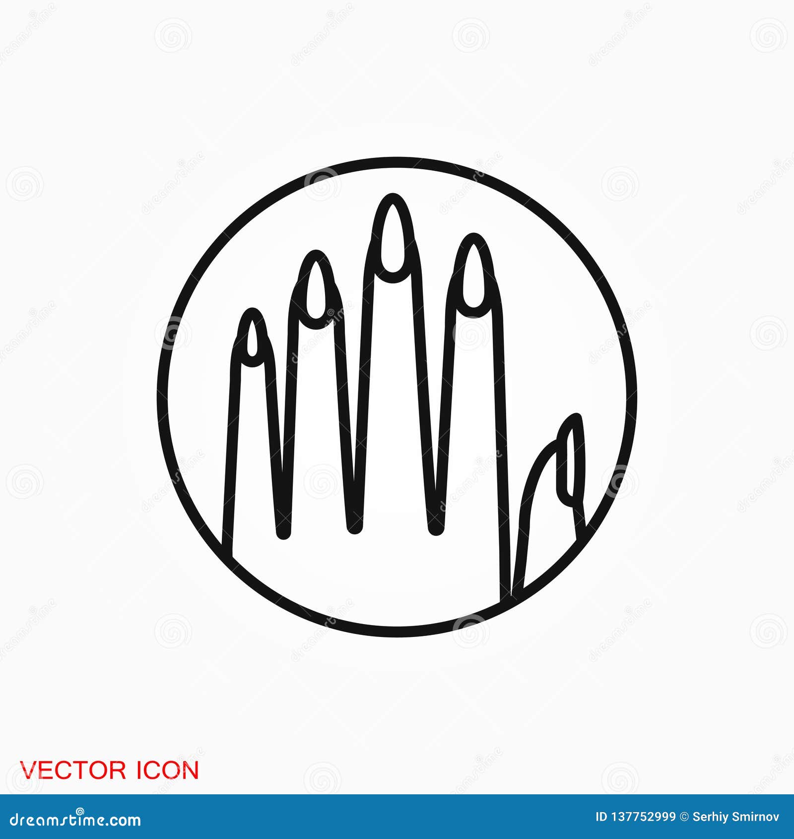 Nail Icon Logo, Illustration, Vector Sign Symbol for Design Stock ...