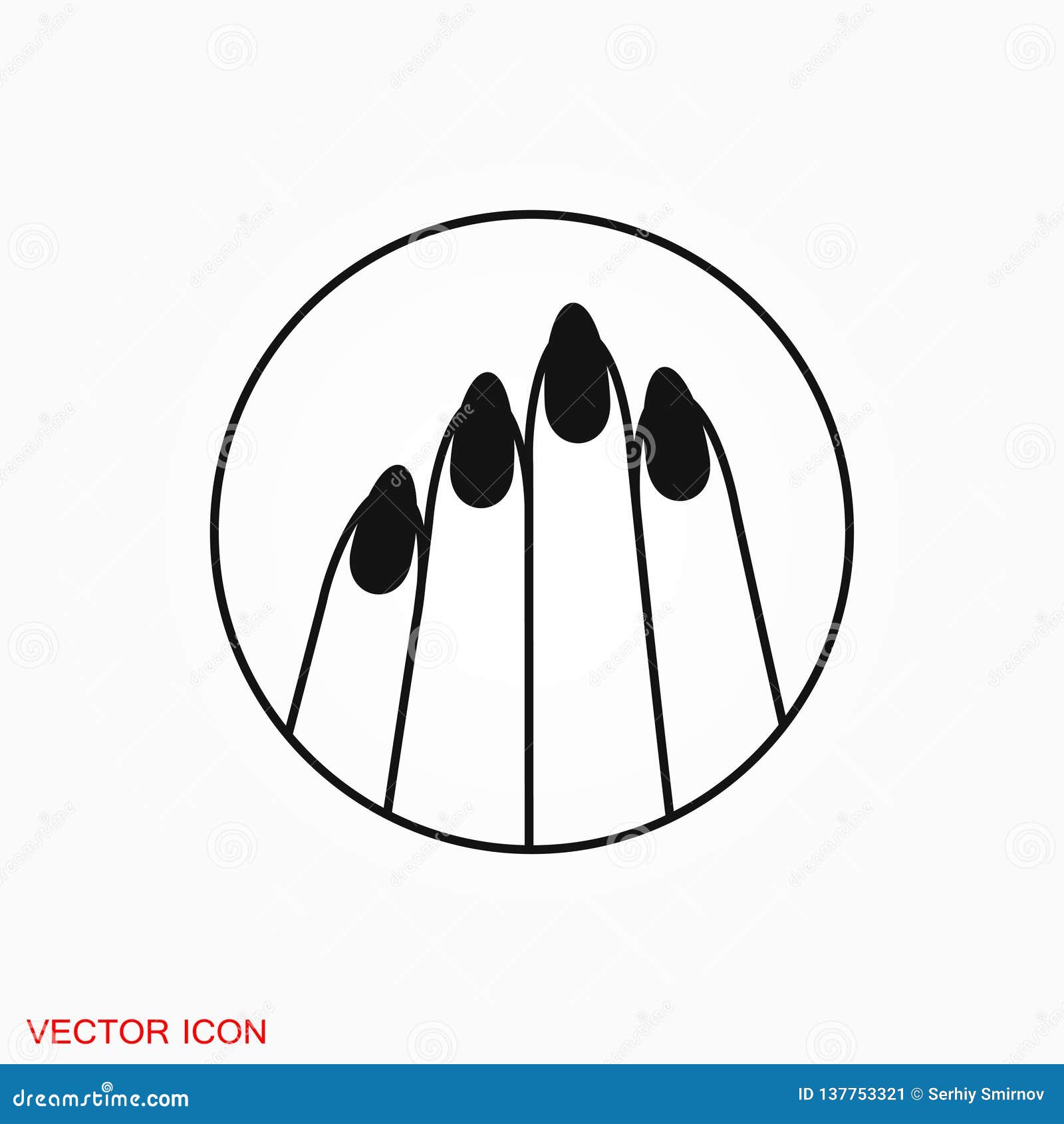 Nail Icon Logo, Illustration, Vector Sign Symbol for Design Stock ...