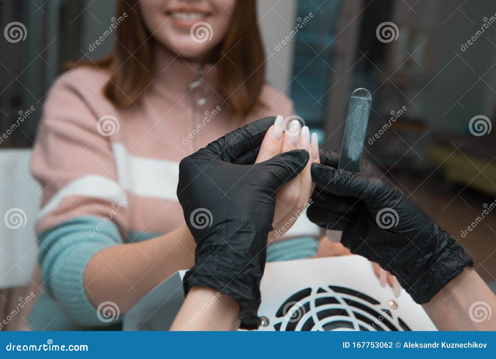 Nail Master Manicures Nails in a Beauty Salon Stock Photo - Image of ...