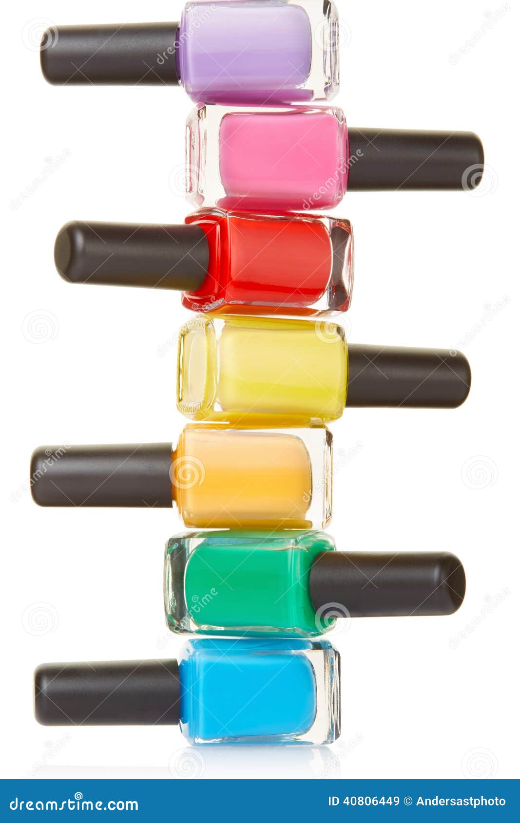 Nail Polish Bottles Colorful Stack Stock Image - Image of isolated ...