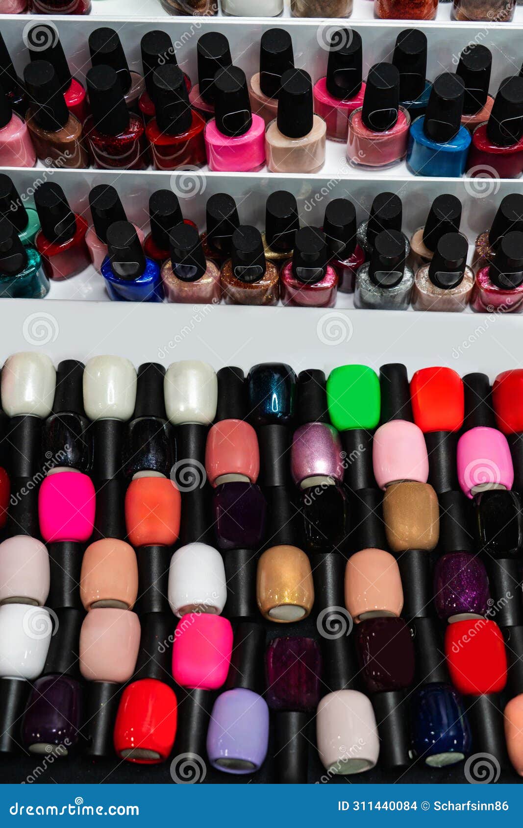 Nail Polish in a Cosmetics Store Stock Photo - Image of buyer ...