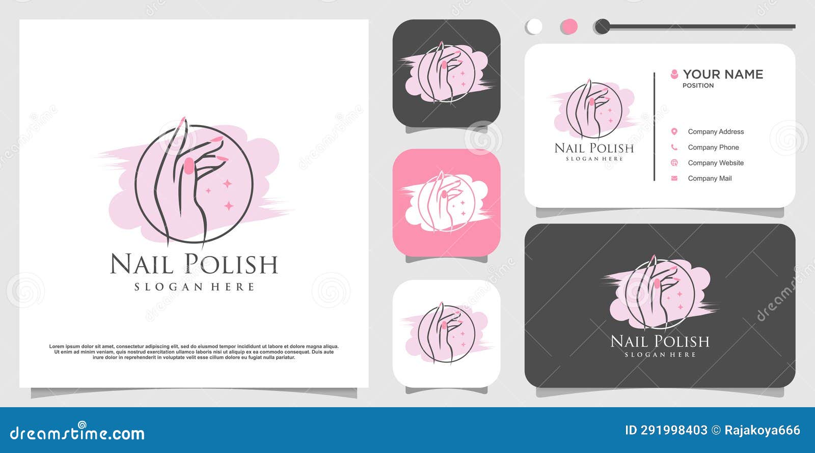 Nail Polish Logo Design Vector with Creative Unique Style Stock Vector ...