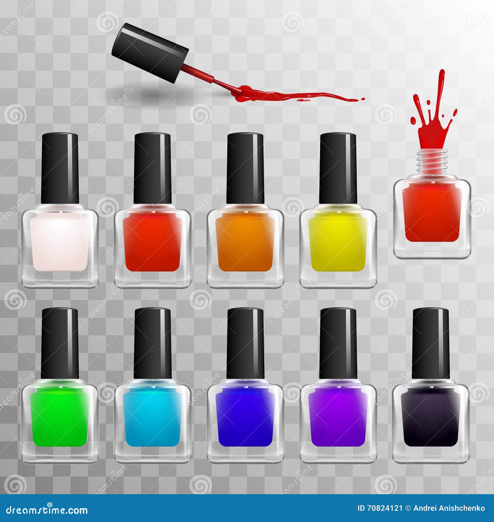 Nail polish set stock vector. Illustration of female - 70824121