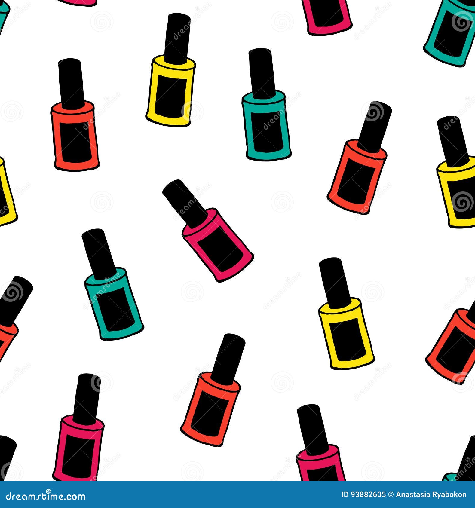 Nail Polish Vector Colorful Pattern Stock Vector - Illustration of ...