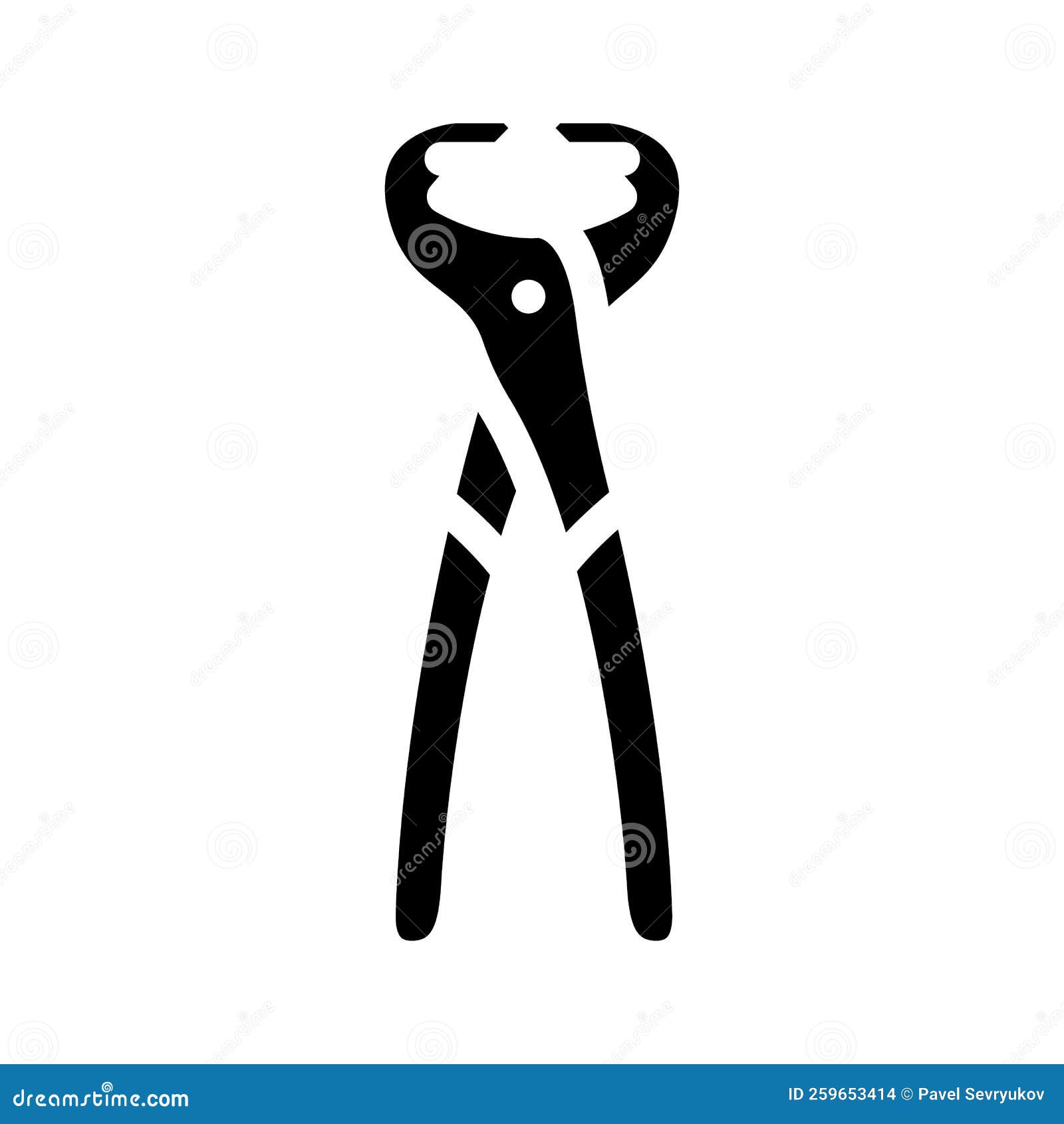 Nail Puller Pliers Glyph Icon Vector Illustration Stock Illustration ...