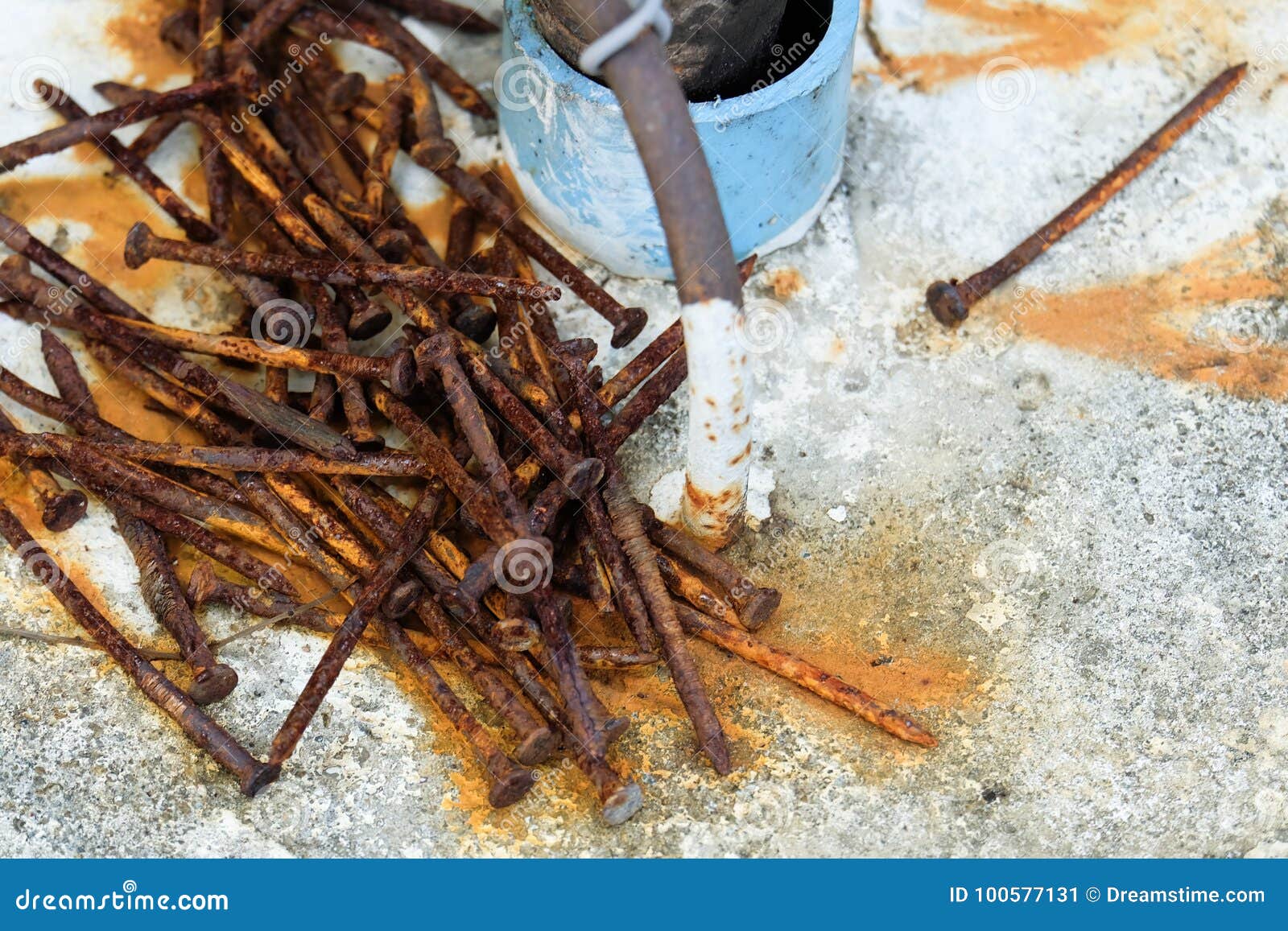 Nail rusted stock image. Image of iron, rust, steel - 100577131