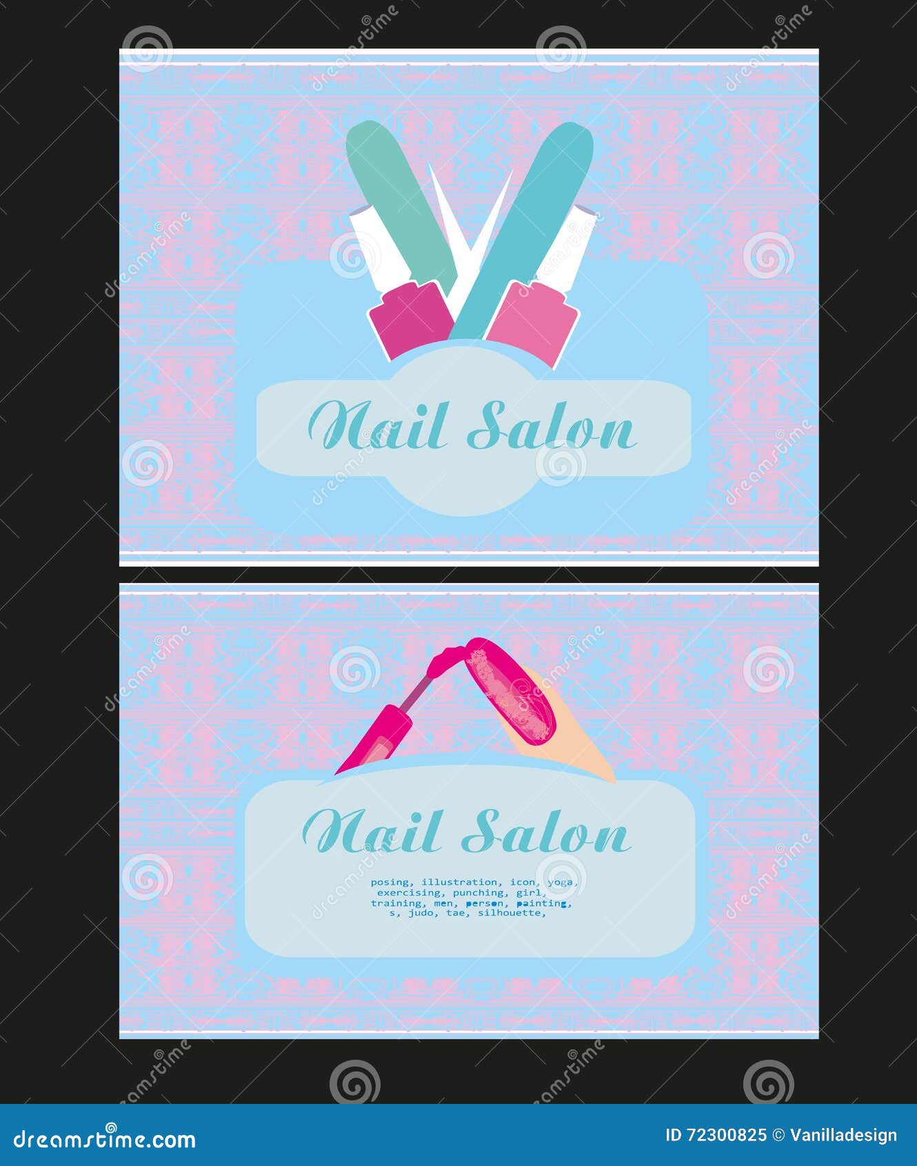 Nail Salon Design of Business Cards Stock Vector - Illustration of ...