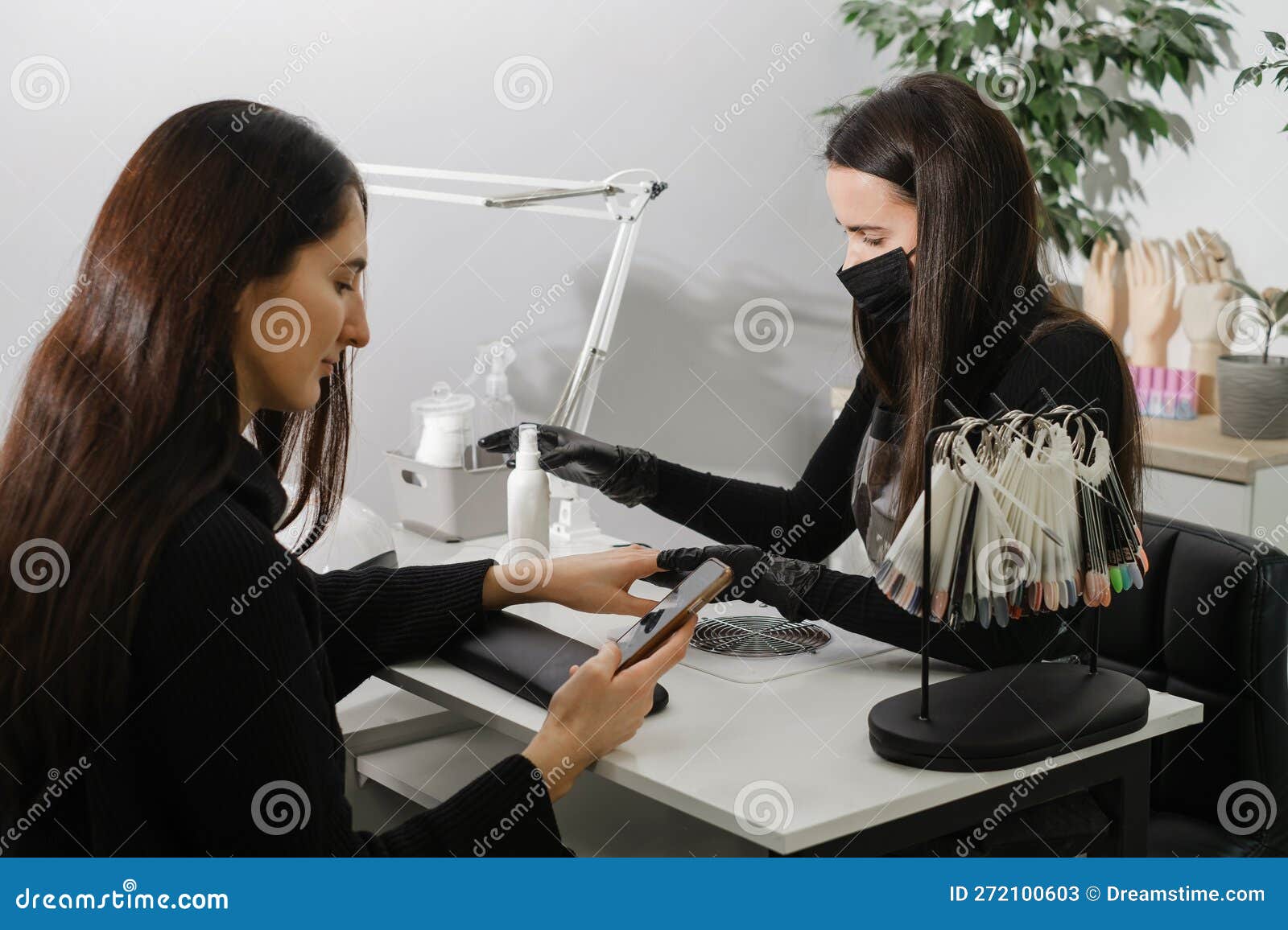 Nail Service Happy Girl Getting Her Nails Done At The Salon Stock