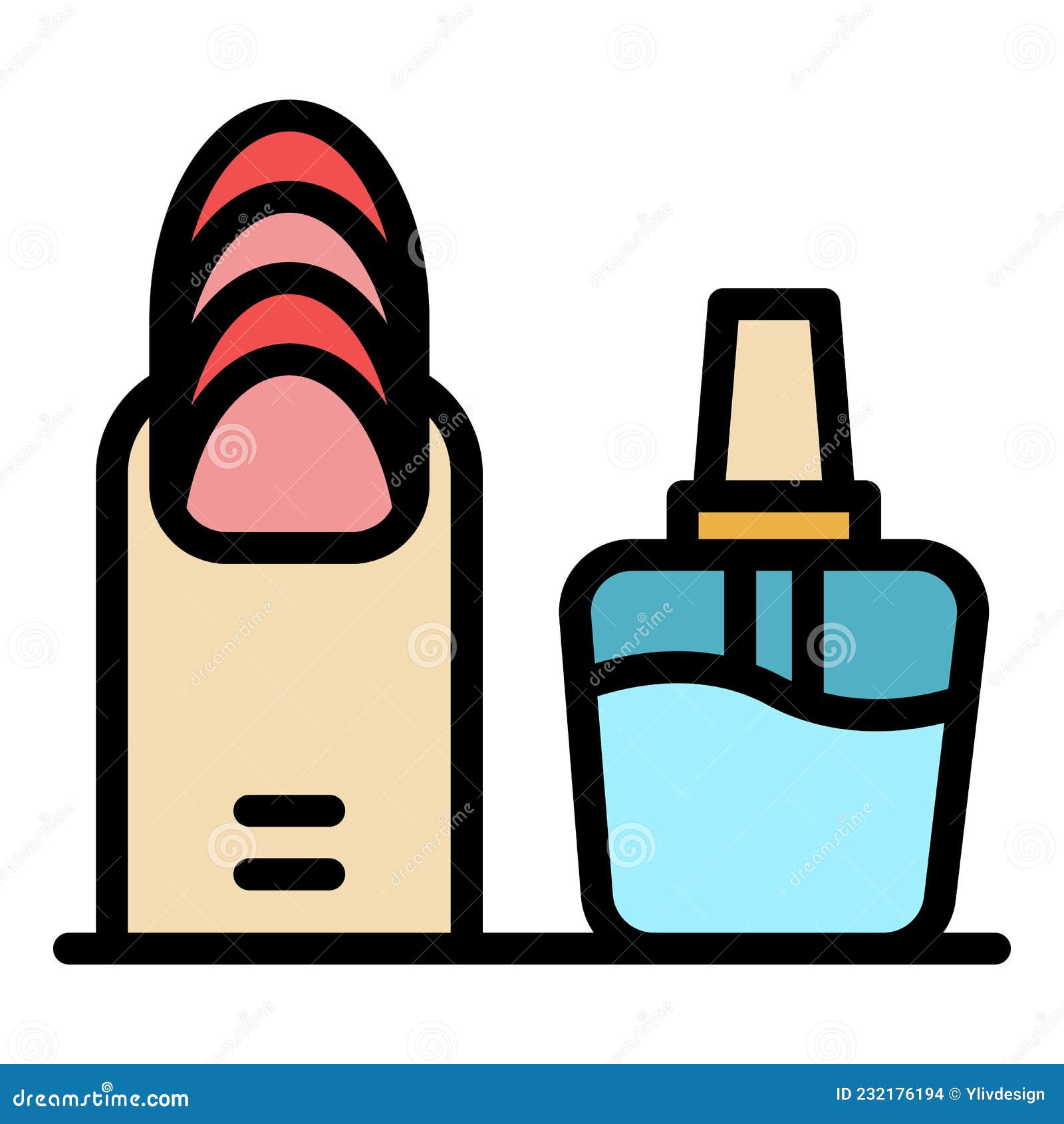 Nail Shape Icon Color Outline Vector Stock Vector - Illustration of ...