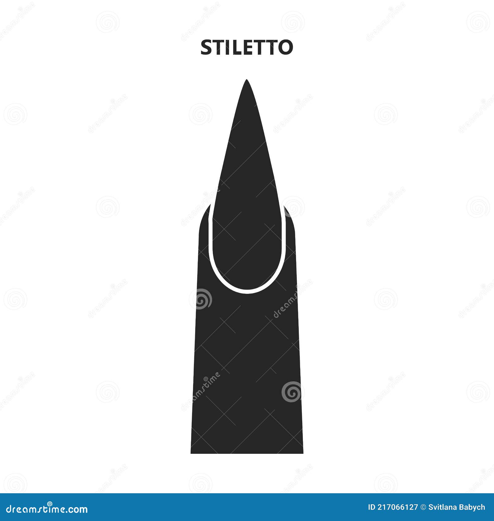 Nail Shape Vector Black Icon. Vector Illustration Nail Shape on White ...