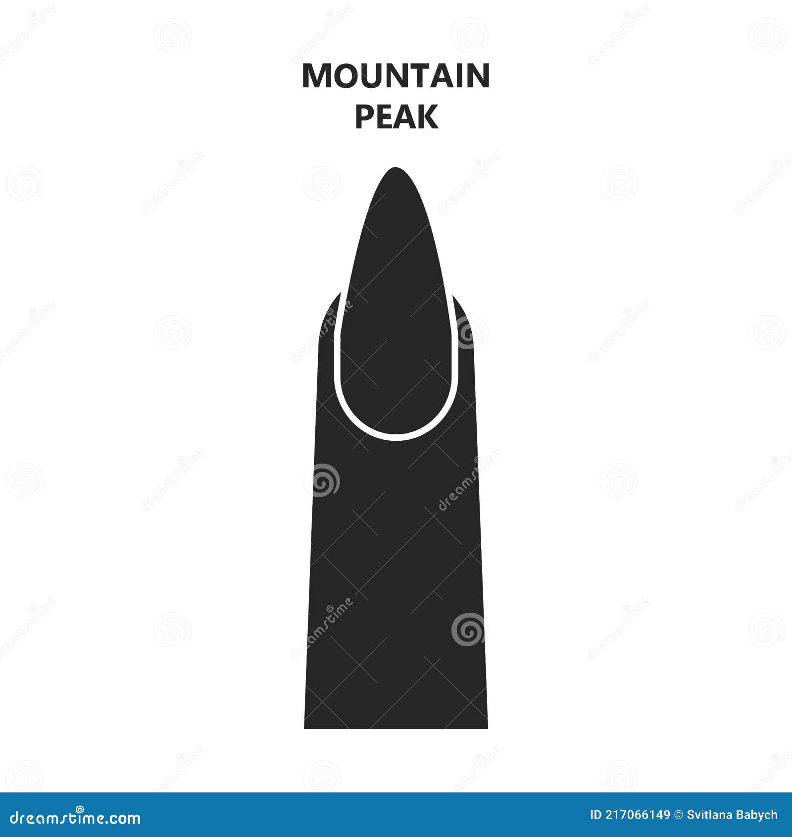 Nail Shape Vector Black Icon. Vector Illustration Nail Shape on White ...