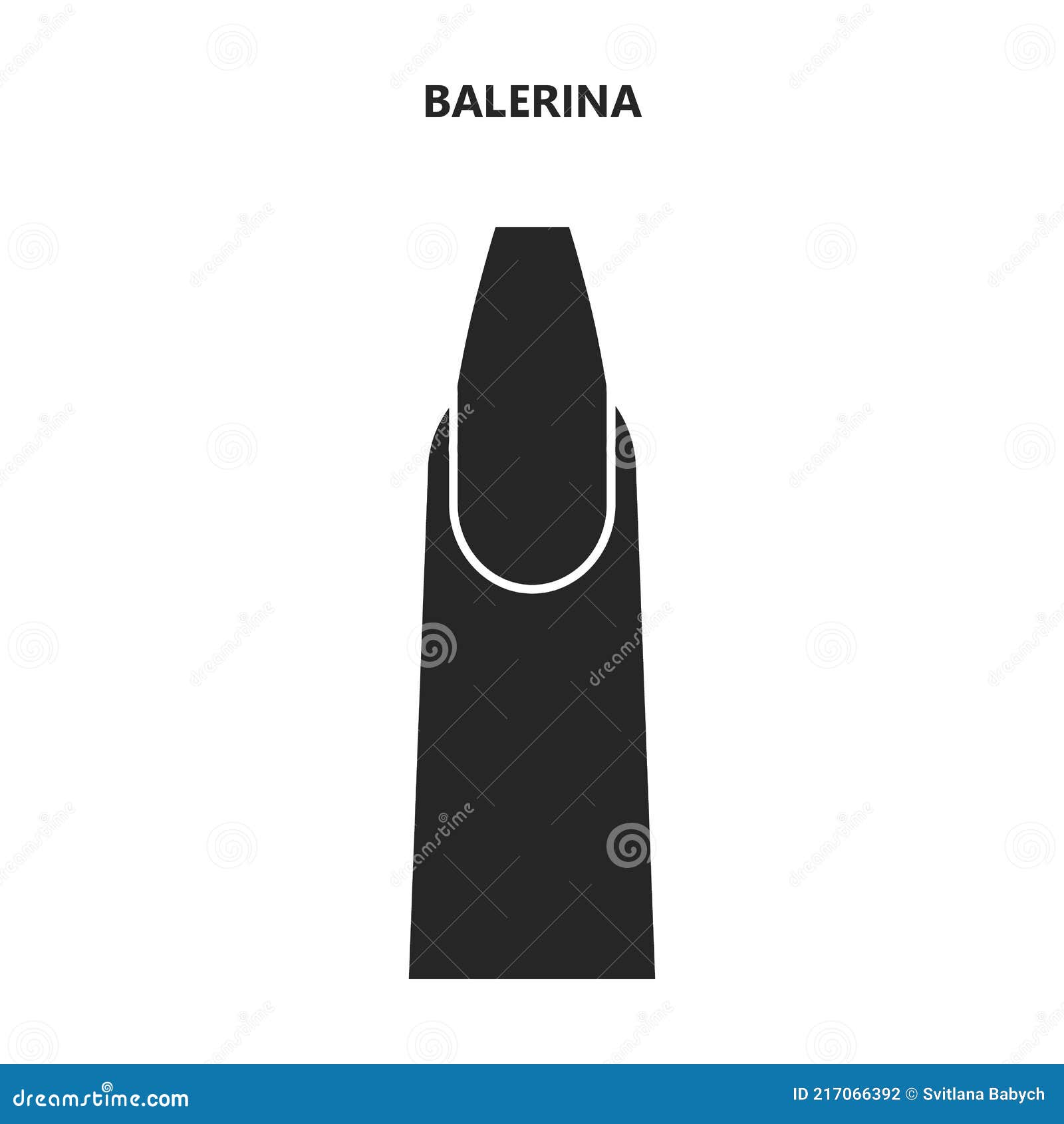 Nail Shape Vector Black Icon. Vector Illustration Nail Shape on White ...