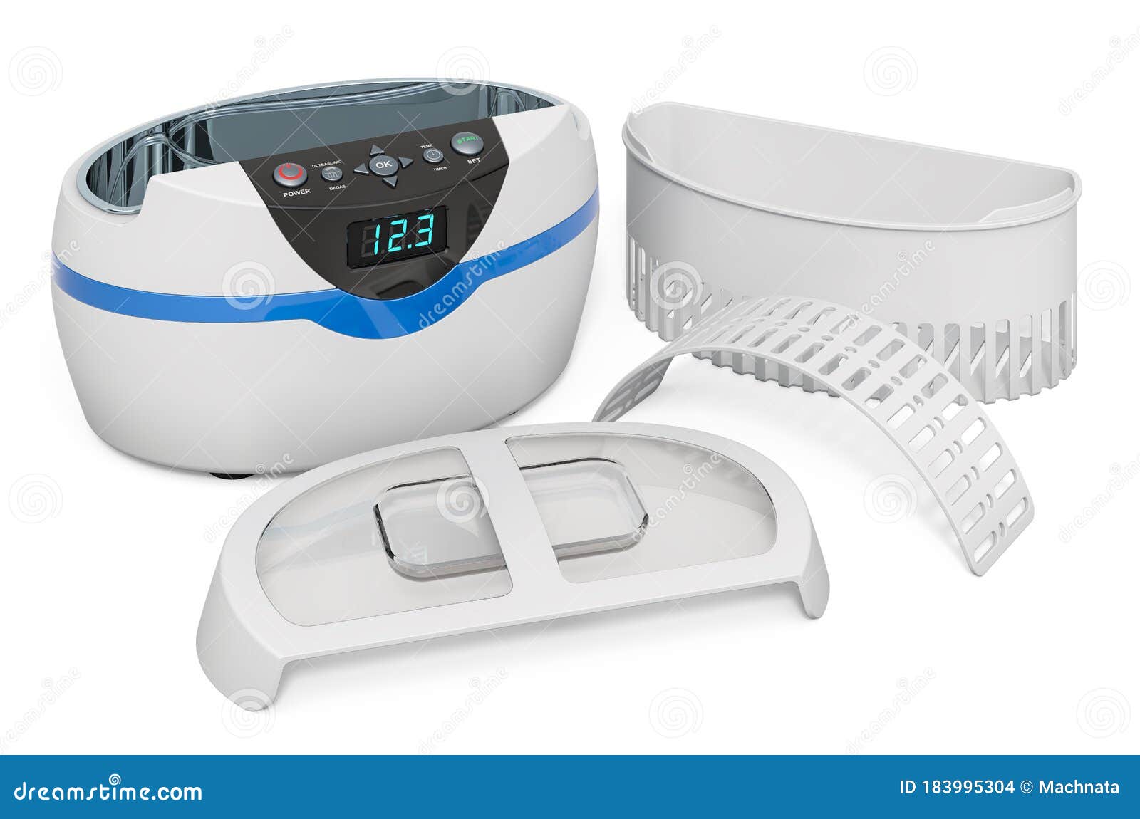 Nail Sterilizer, Ultrasonic Cleaner Disinfection. 3D Rendering Stock ...