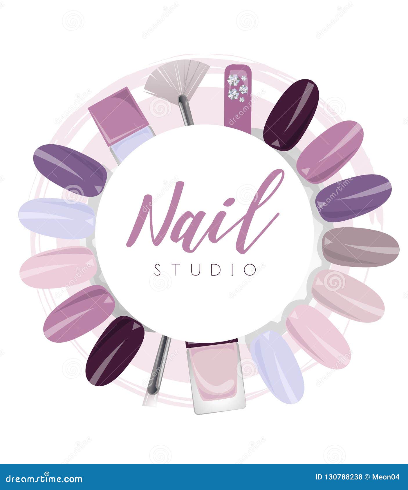 Nail Studio Logo, Design Element For Nail Bar, Manicure Saloon ...
