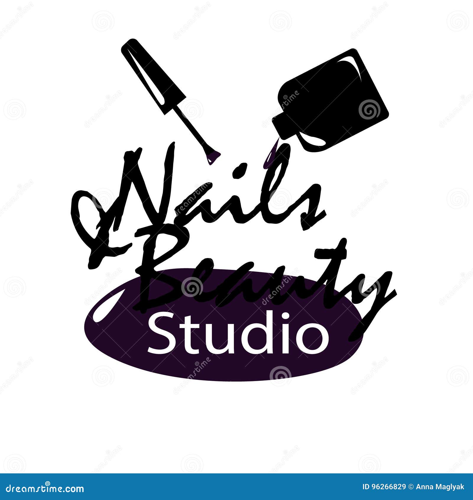 Nail studio logo stock vector. Illustration of glamour - 96266829