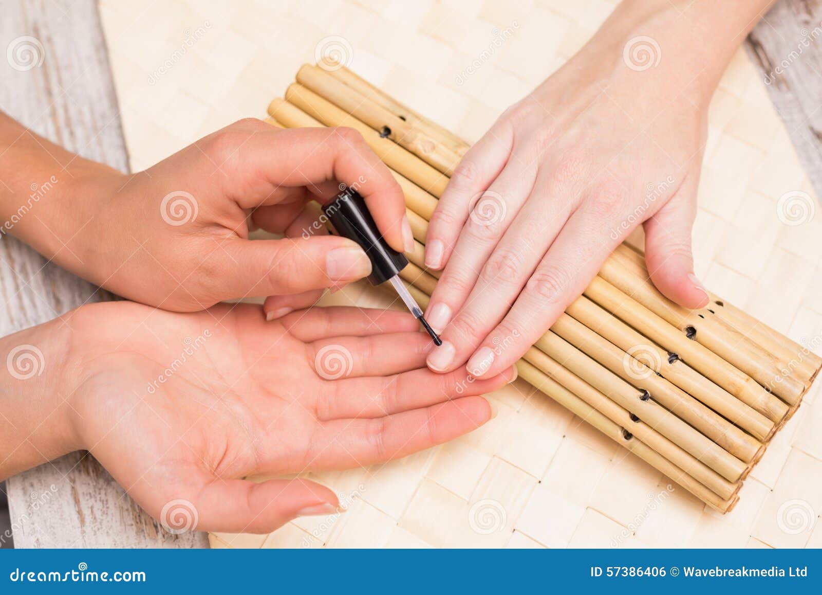 Nail Technician Giving Customer a Manicure Stock Photo - Image of view ...