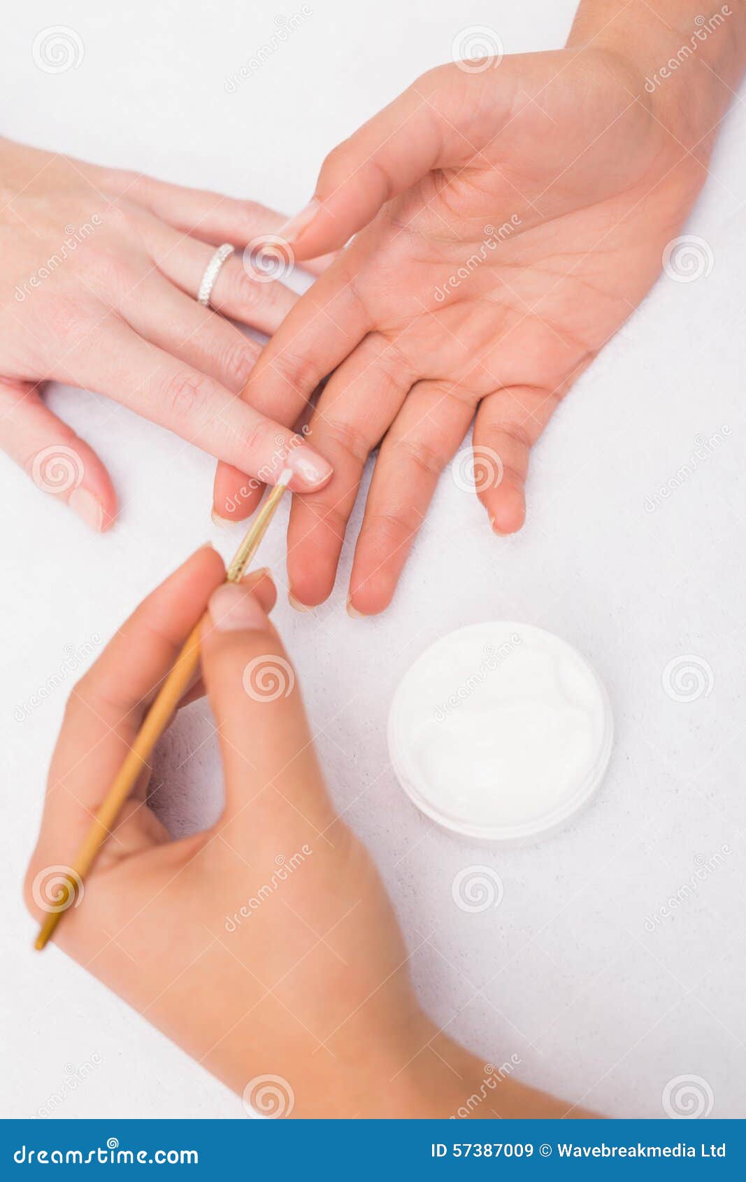 Nail Technician Giving Customer a Manicure Stock Image - Image of ...