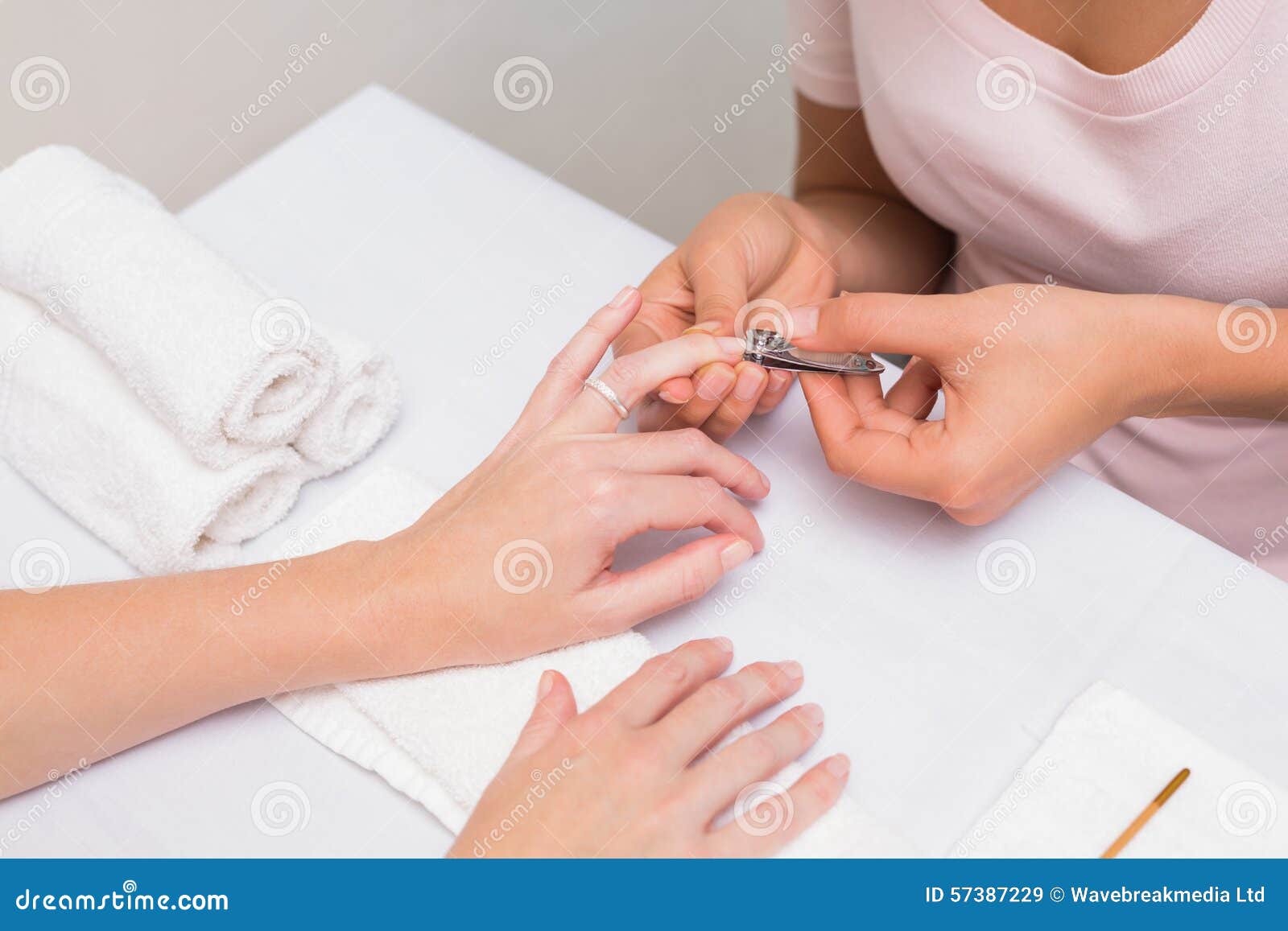Nail Technician Giving Customer a Manicure Stock Image - Image of ...