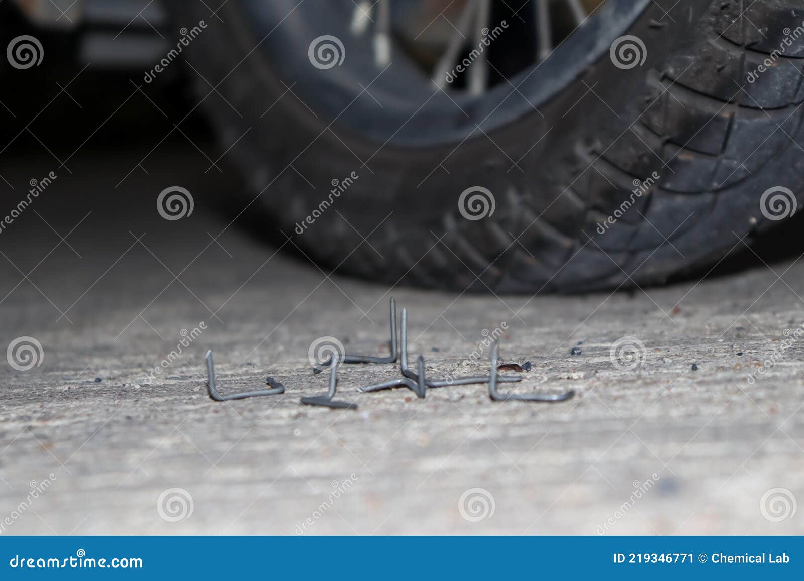 Nail trap and sharp stock image. Image of broken, danger - 219346771