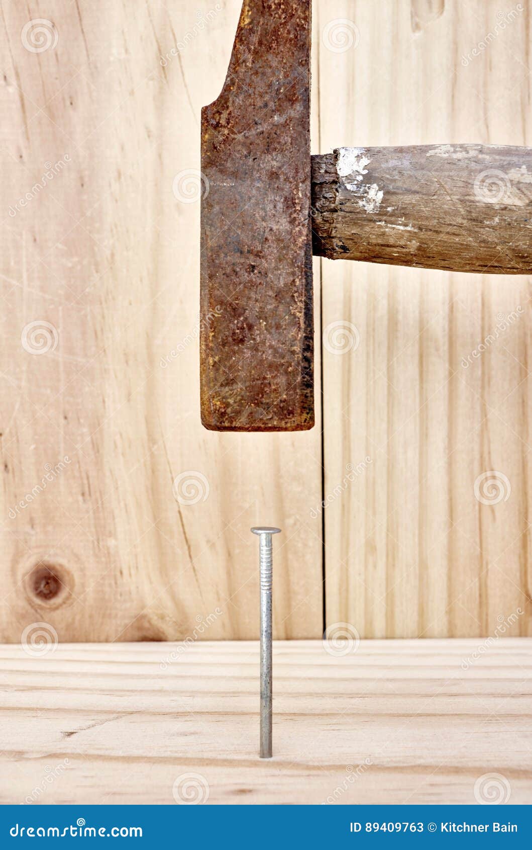 Nailing into Wood stock image. Image of equipment, connect - 89409763