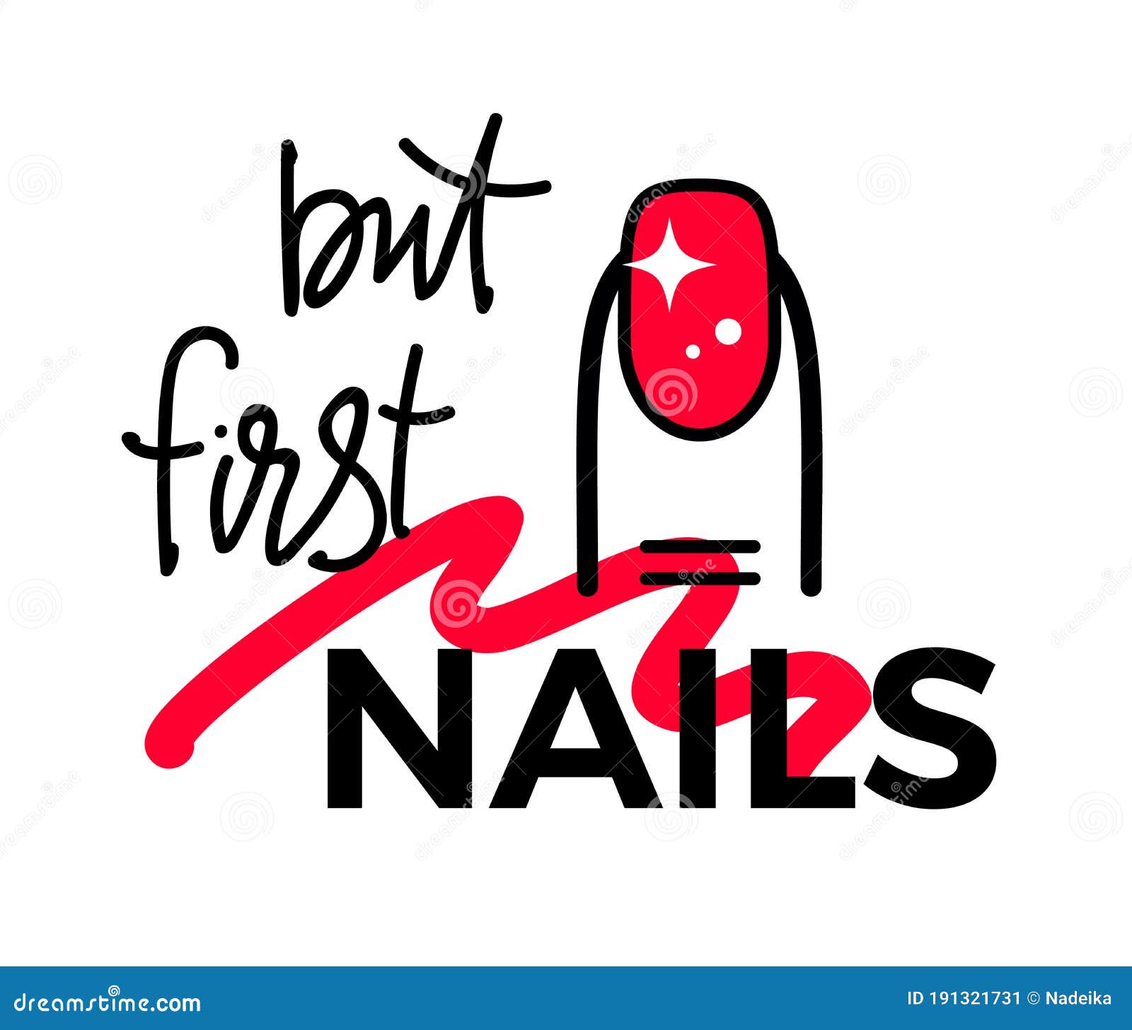 Nails art stock vector. Illustration of note, artist - 191321731