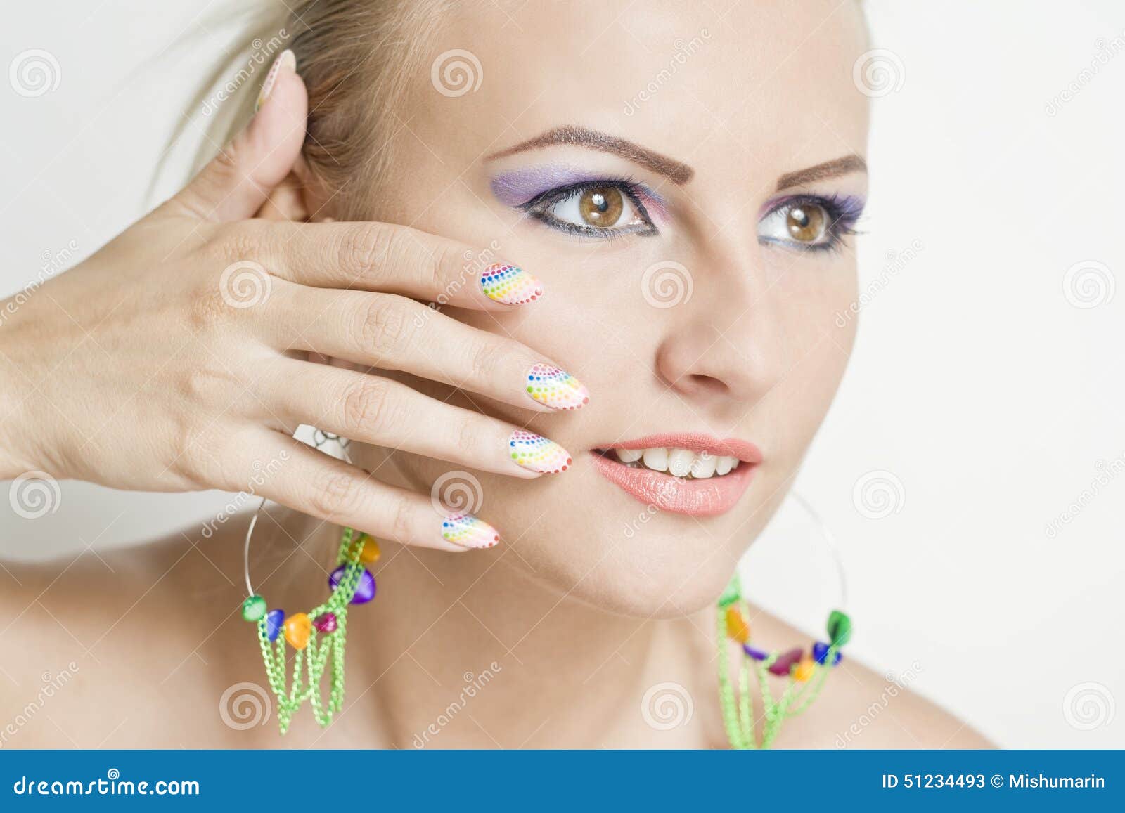Nails- Beauty shoot stock image. Image of eyelashes, colored - 51234493