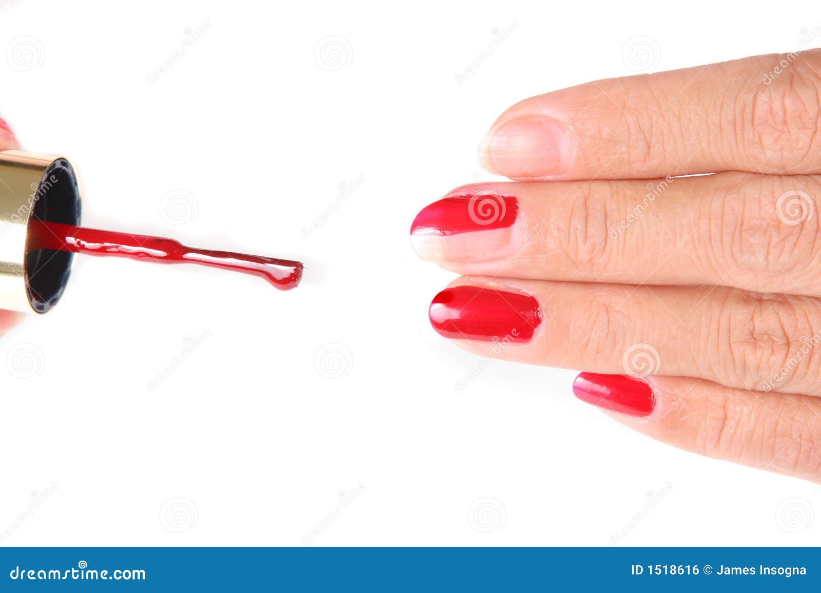 Nails being painted red stock photo. Image of manicure - 1518616