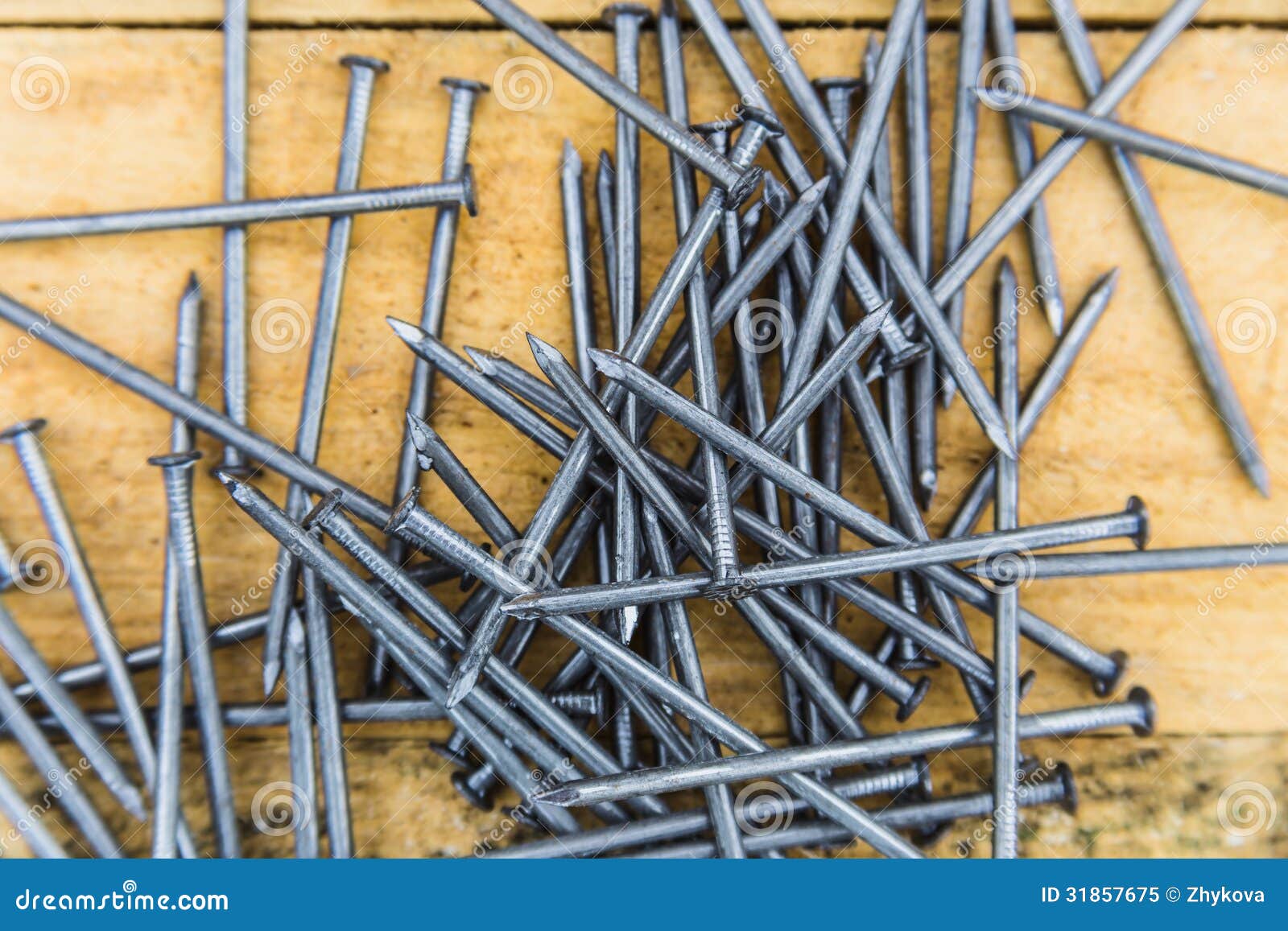 Nails on boards stock image. Image of brown, activity - 31857675