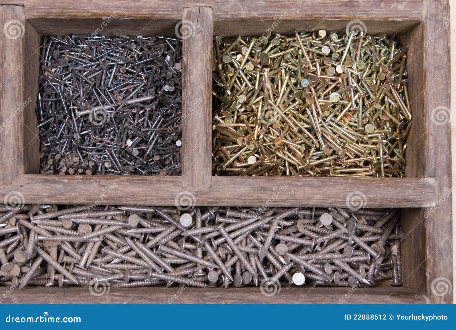 Nails in the box stock photo. Image of nails, colored - 22888512