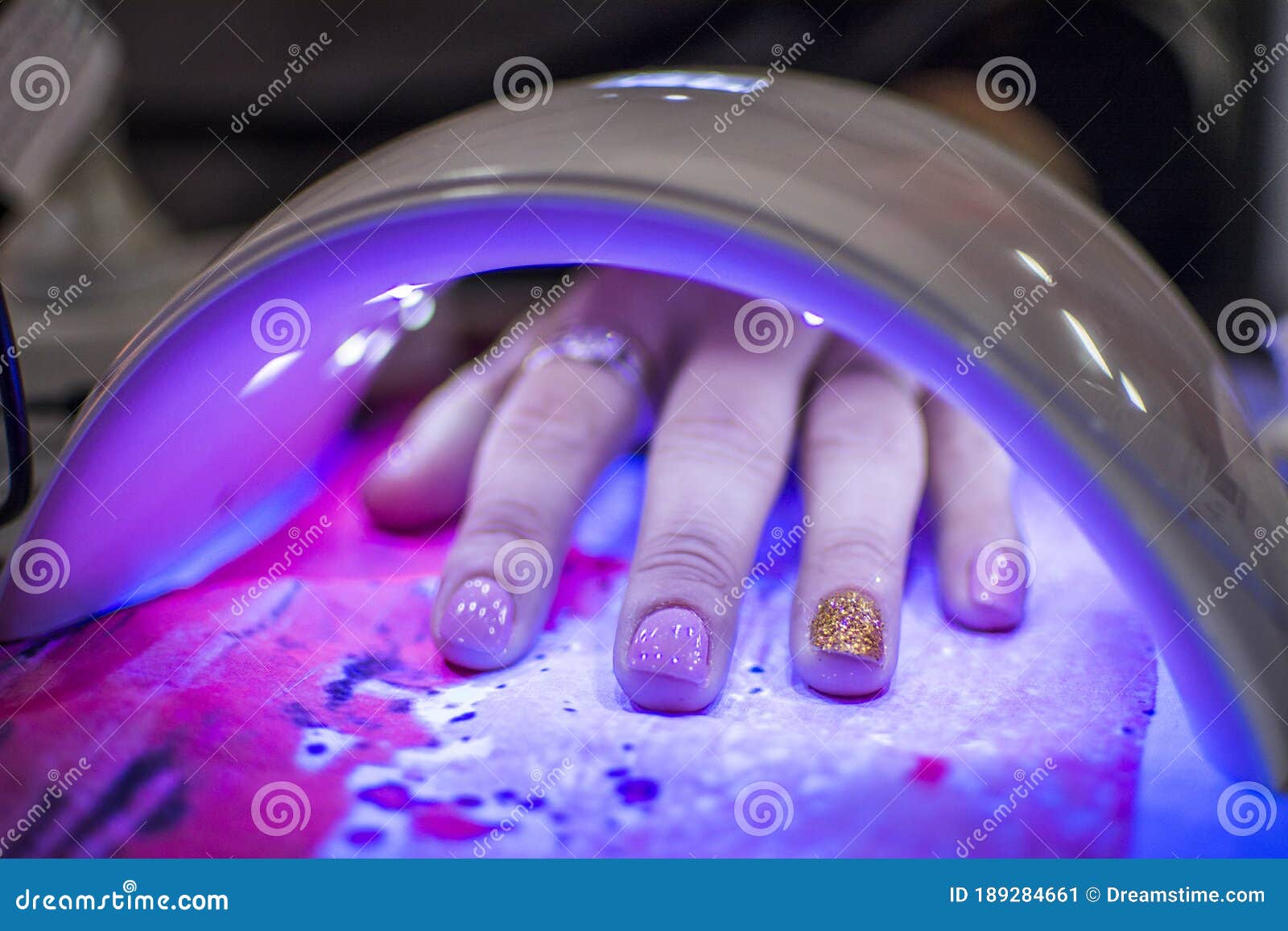 Nails Inside a Led Uv Booth Stock Image - Image of inside, beauty ...