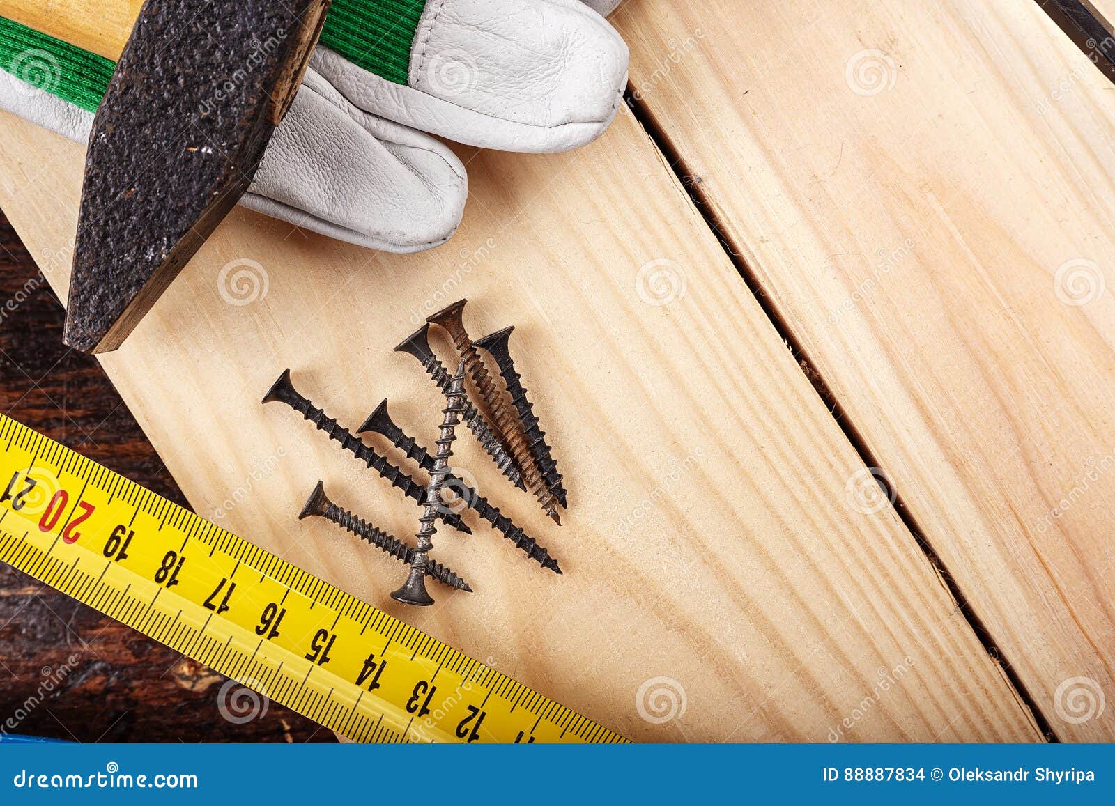 Nails on a log stock photo. Image of carpenter, nail - 88887834