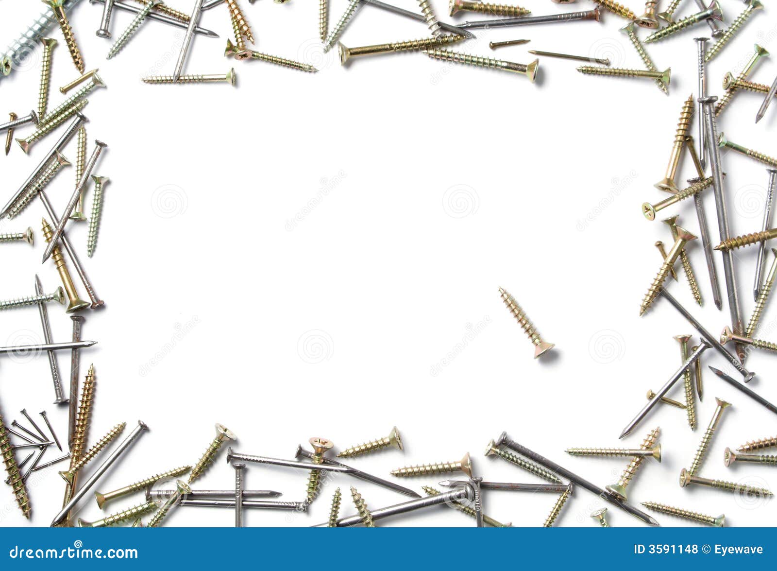 Nails And Screws Full Border Stock Photo - Image: 3591148