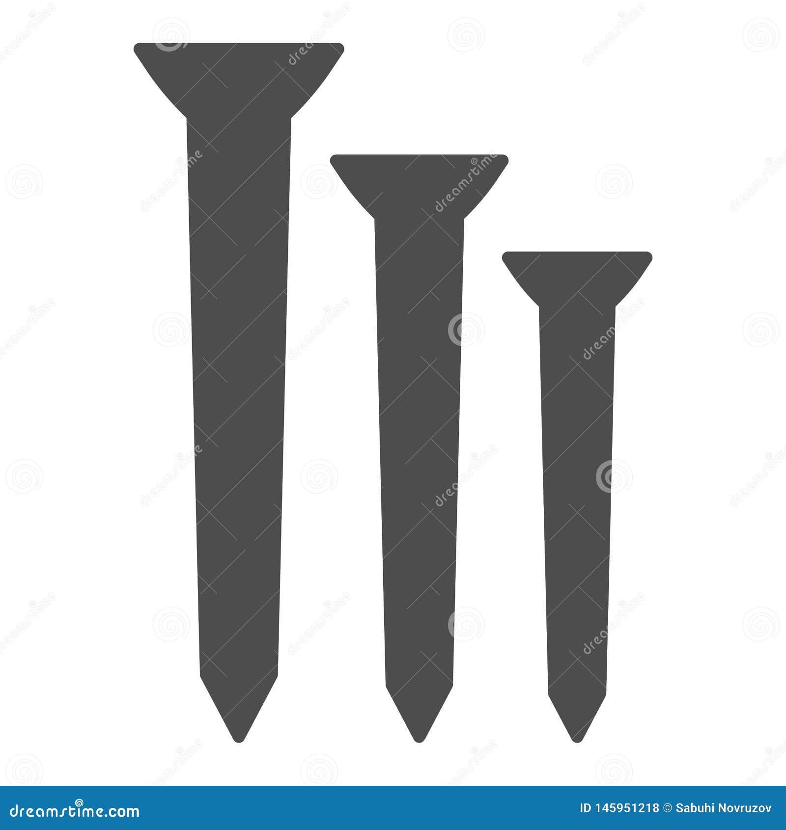 Nails Solid Icon. Construction Vector Illustration Isolated on White ...