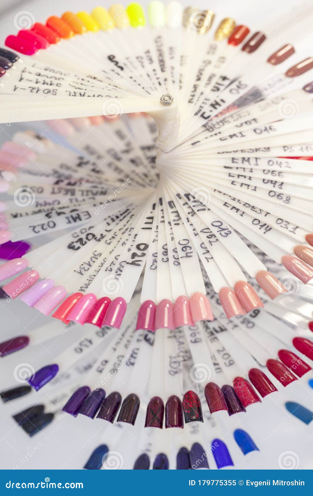 Nails Variety Samples for Manicure. Nails Summer Colors Examples Stock ...