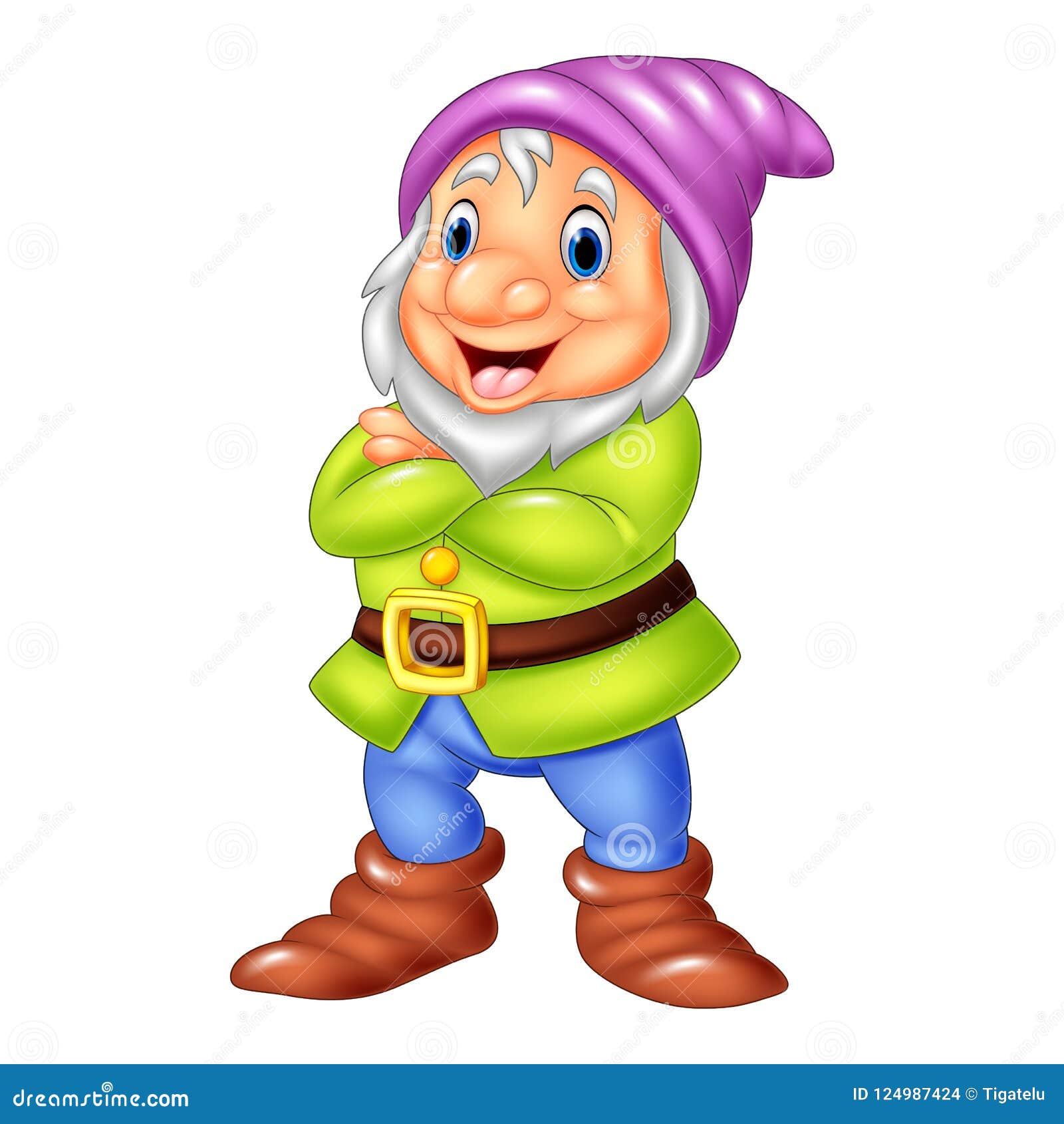 Nain Heureux De Bande Dessinée Illustration de Vecteur - Illustration ...