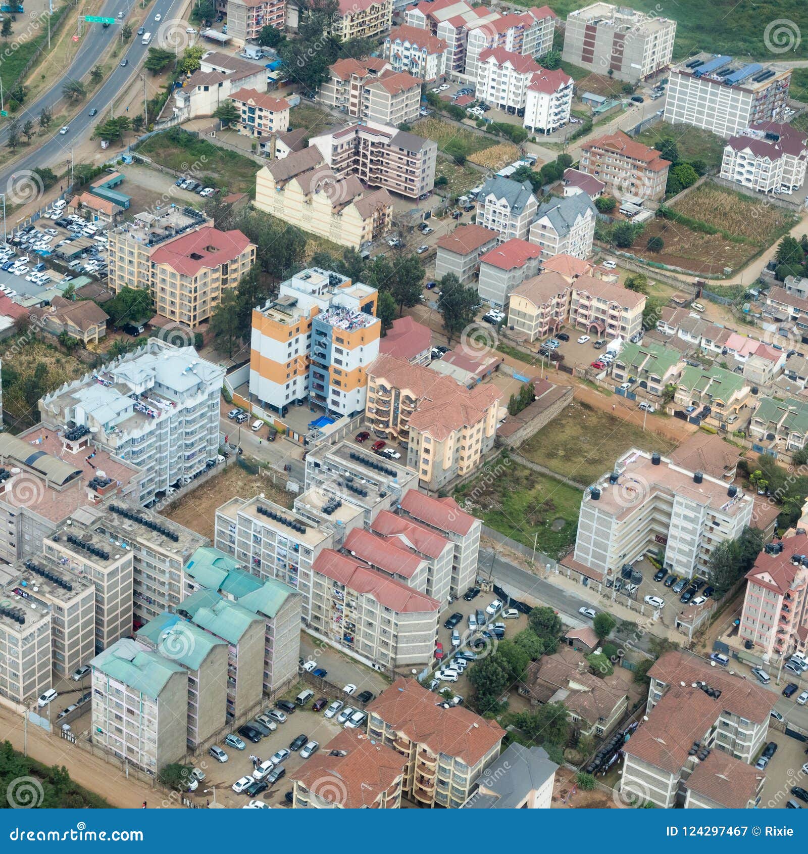 Nairobi, Kenya aerial view stock image. Image of drone - 124297467
