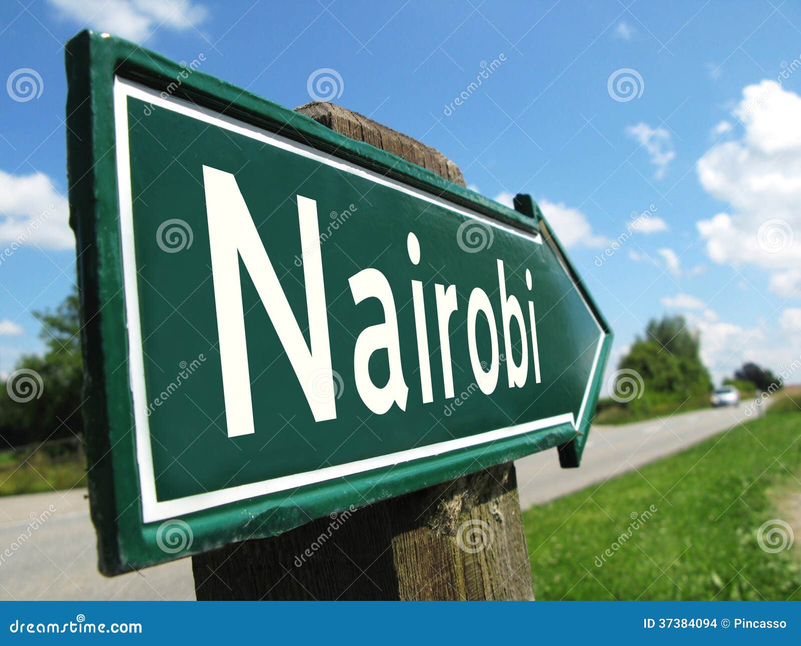 Nairobi signpost stock photo. Image of cloud, kenya, metaphor - 37384094