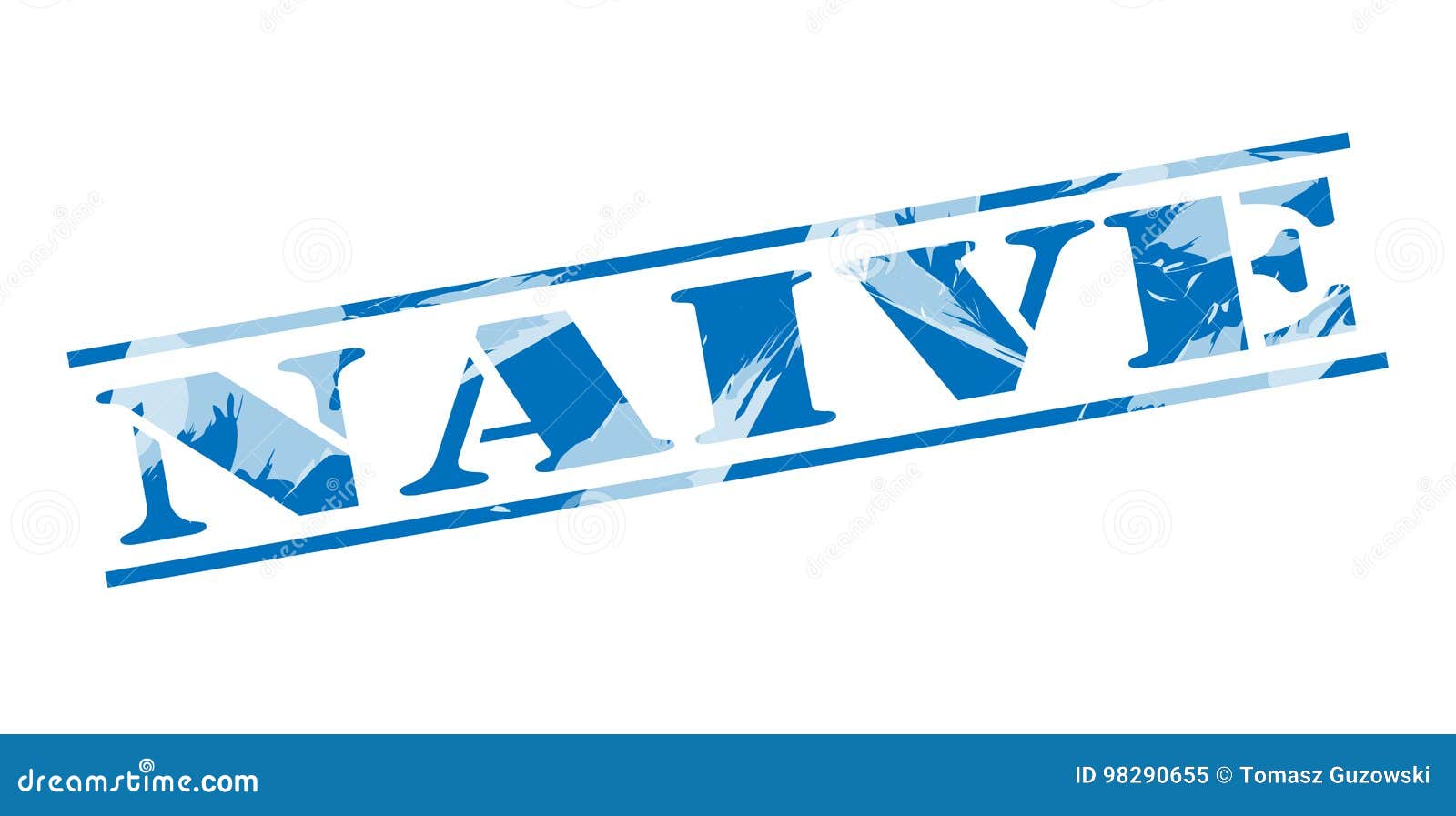 Naive blue stamp stock illustration. Illustration of banner - 98290655
