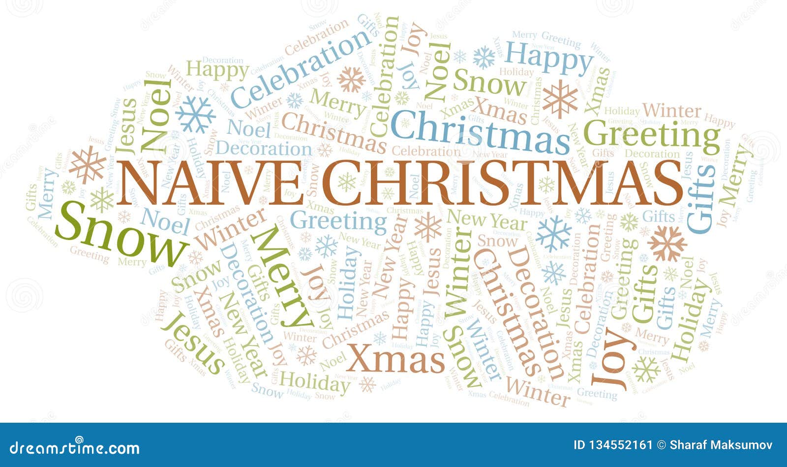 Naive Christmas word cloud stock illustration. Illustration of ...