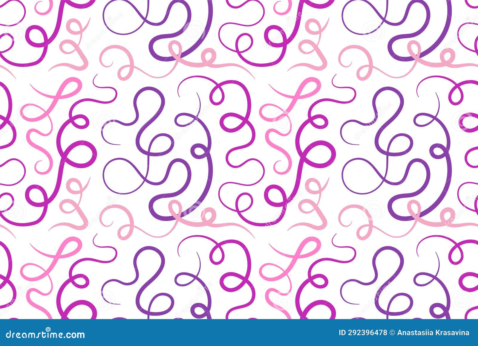 Naive Cute Squiggle Seamless Pattern. Creative Abstract Doodle Style ...