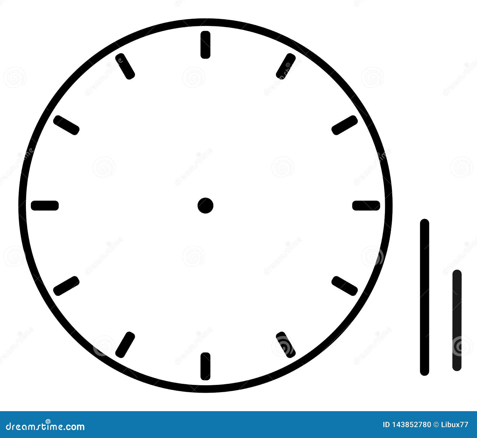 Naive Icon Clock with Hands Isolated on White. Ready for Animation ...