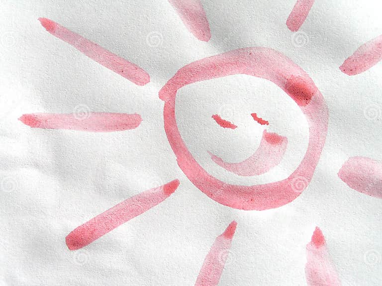 Naive painting of the sun stock image. Image of macro, smile - 540993