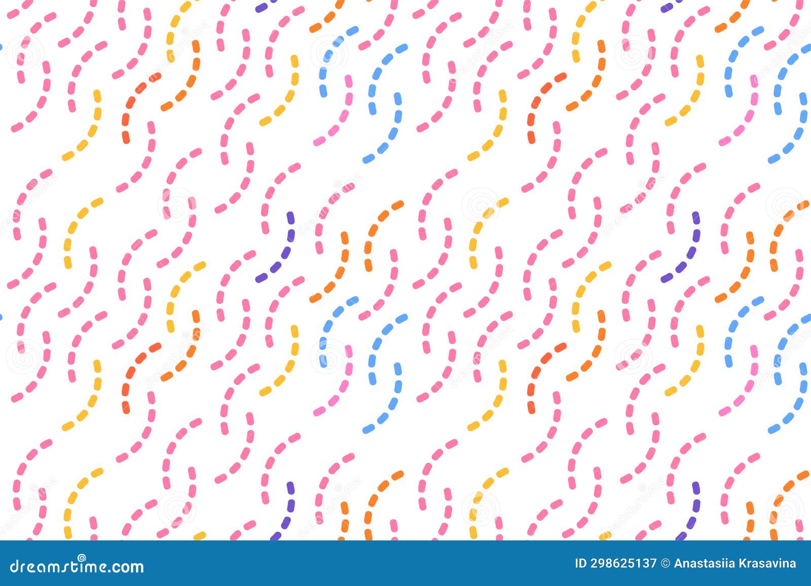 Naive Seamless Dotted Squiggle Pattern with Bright Colored Wavy Lines ...