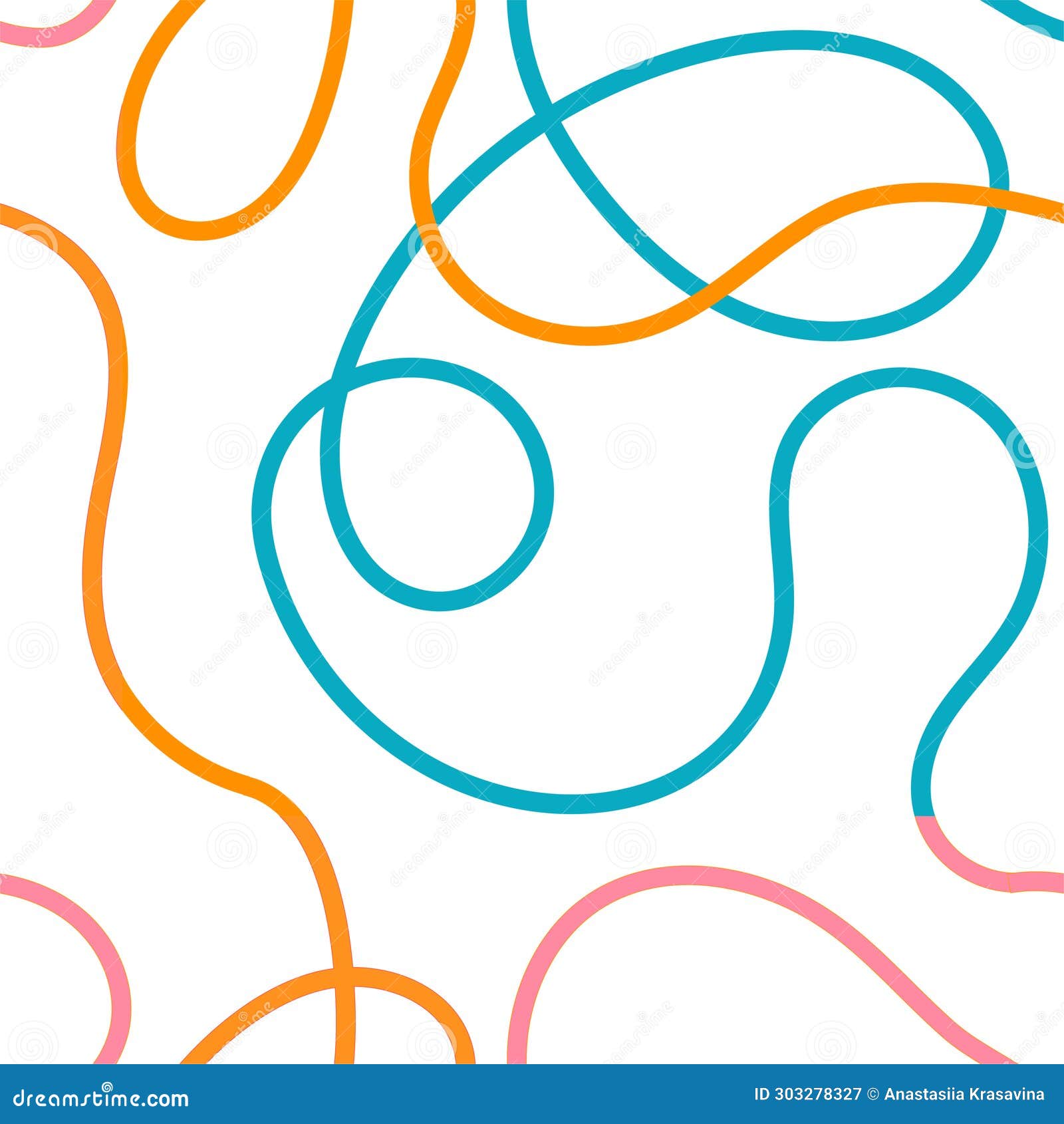 Naive Seamless Squiggle Pattern with Bright Pink and Purple Wavy Lines ...