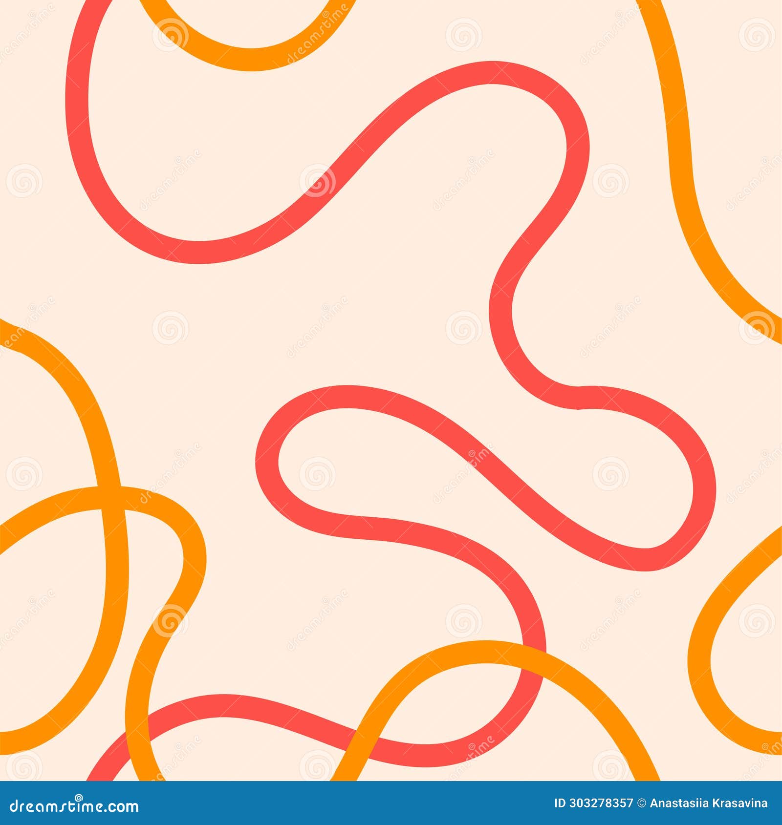 Naive Seamless Squiggle Pattern with Bright Pink and Purple Wavy Lines ...